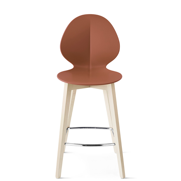 Calligaris Basil Bar Stool Wood Legs